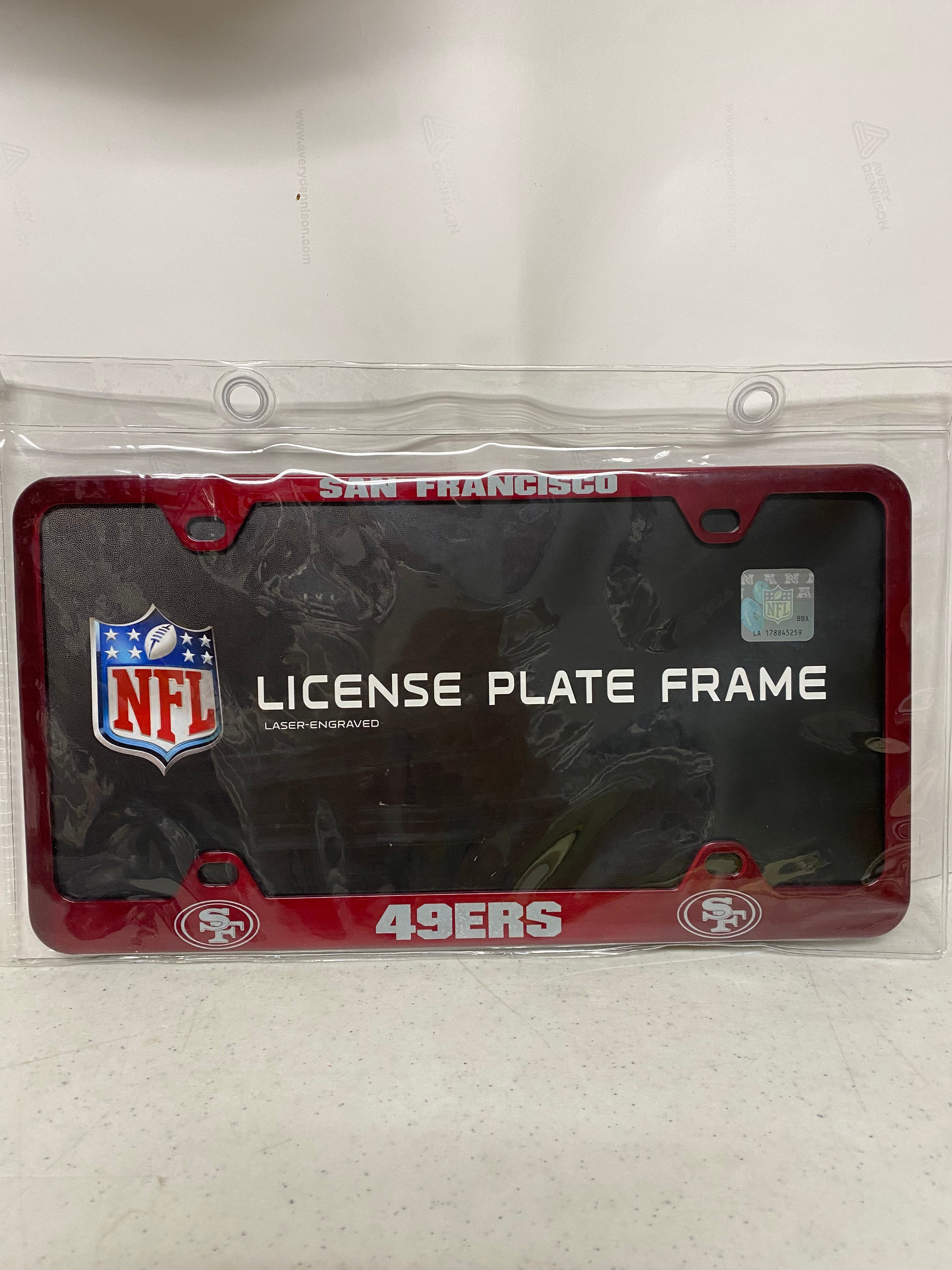 SAN FRANCISCO 49ERS LICENSE PLATE FRAME – Collins Courts Sports